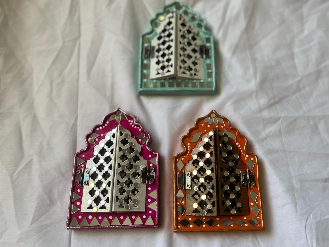 Handmade Mini Jharokha Windows - Set of 5 Rajasthani Wall Decor ...