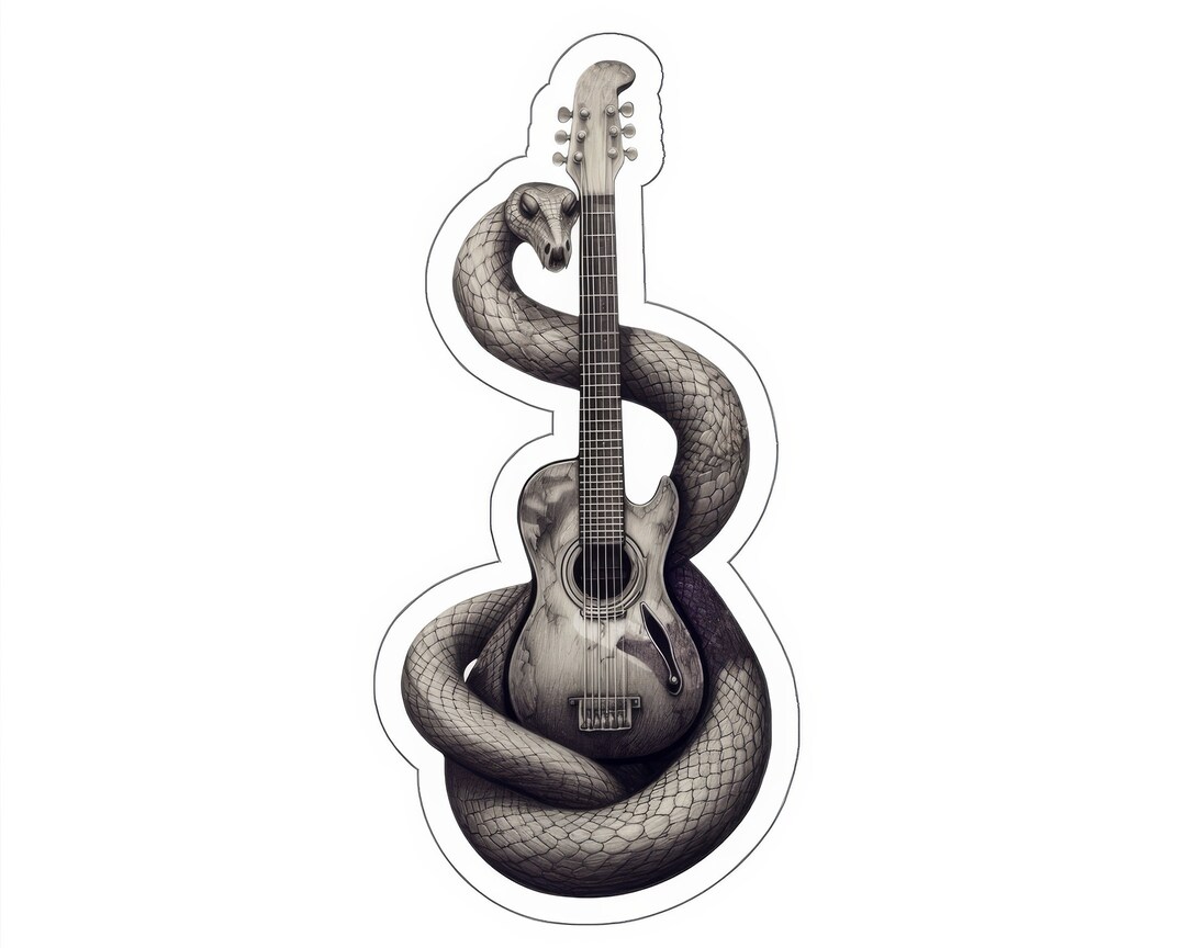 Snake Guitar Vinyl Sticker: Rocker Graphic Decal - Etsy