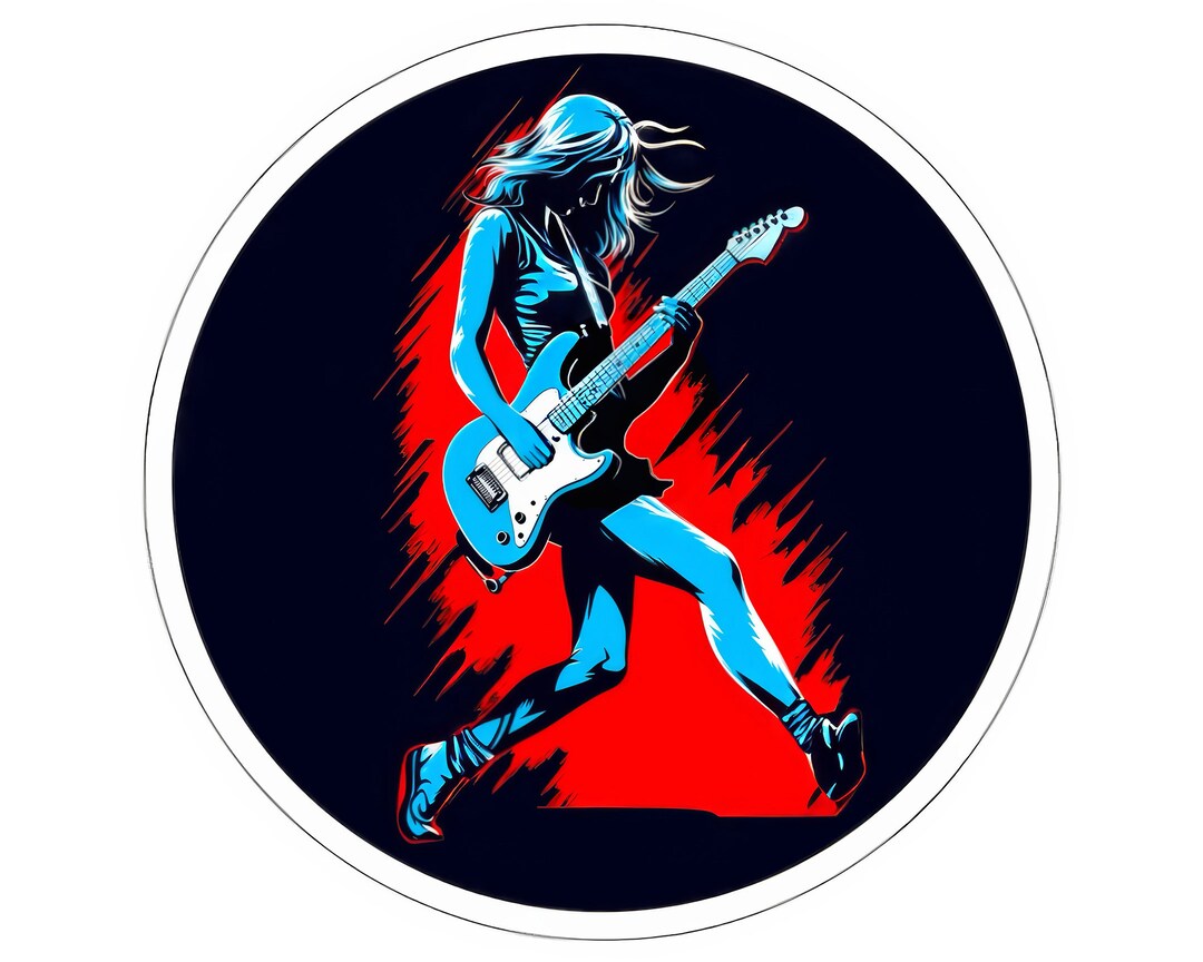 Musicians Sticker | Rock Sticker | Kiss Cut | Guitar Sticker ...