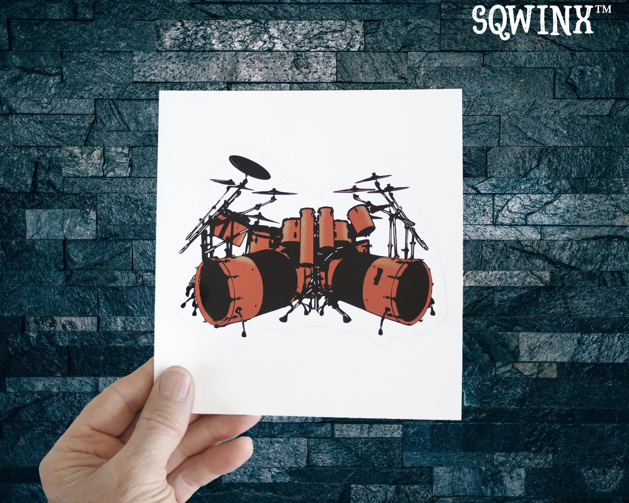 Drum Sticker Instrument Sticker Graphic Drum Sticker Sqwinx - Etsy
