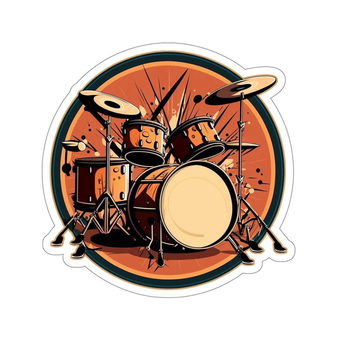 Drum Sticker | Instrument Sticker | Graphic Drum Sticker | Sqwinx - Etsy
