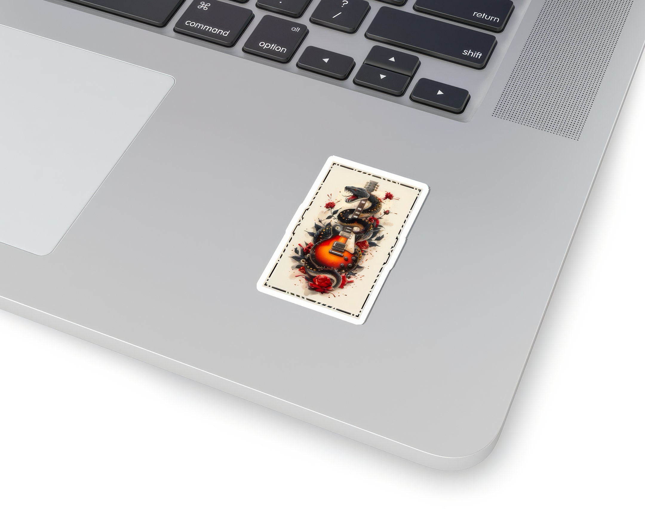 Guitar Player Sticker Musicians Sticker Guitar With Snake Graphic Kiss ...