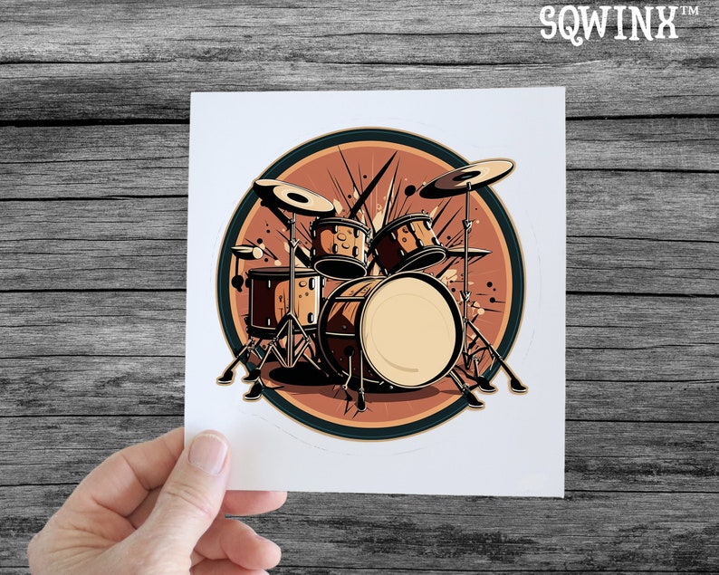 Drum Sticker | Instrument Sticker | Graphic Drum Sticker | Sqwinx - Etsy
