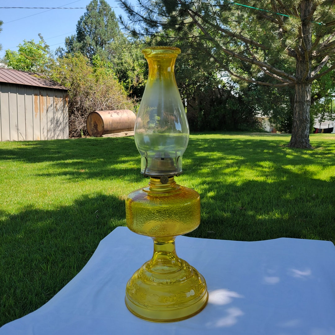 Vintage Oil Lamp, Early American Lamp, Homesteader, Sunset Gold, New in ...