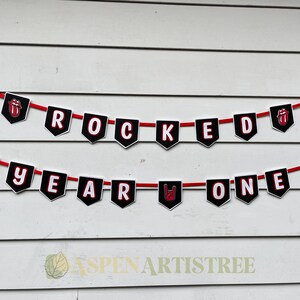 One Rocks Banner Rocked Year One Banner First Birthday - Etsy