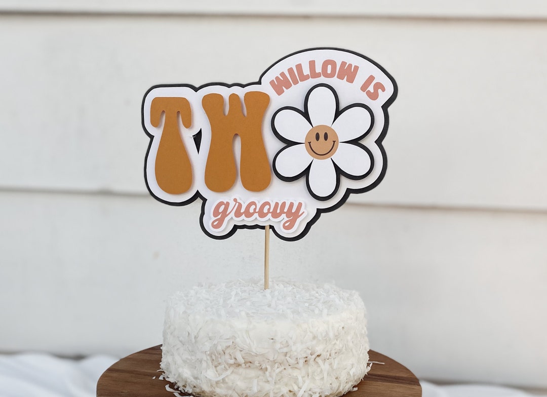 Two Groovy Cake Topper Custom Cake Topper Groovy Two Girls Birthday ...