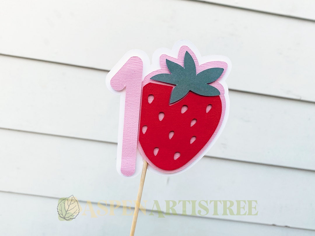 Sweet One Smash Cake Topper Strawberry First Birthday Theme Strawberry ...