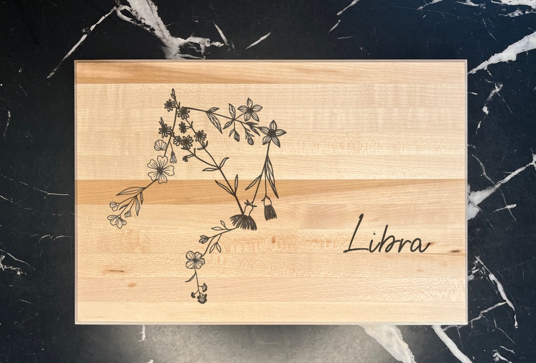 Libra Flower Constellation Cutting/charcuterie Board | Zodiac Sign ...