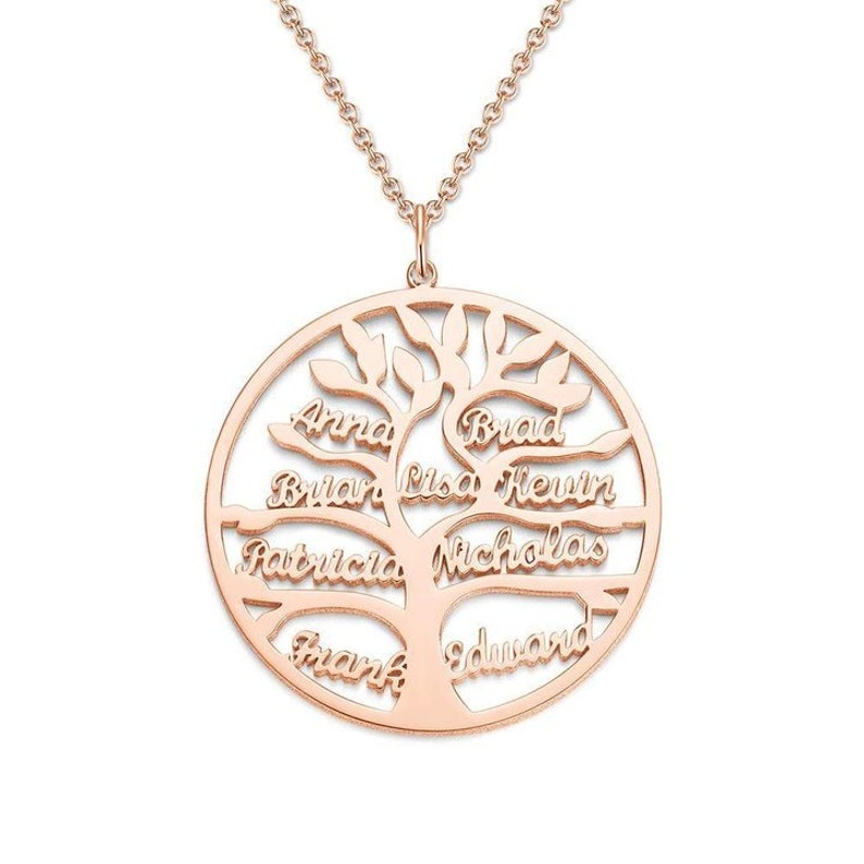 Personalized Family Tree Necklace Custom Family Name Jewelry Tree of ...