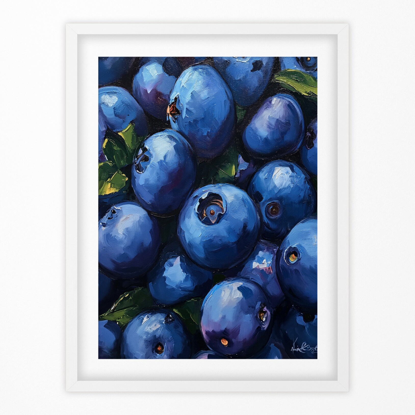 Kitchen Still Life Painting | Blueberries Wall Art | Kitchen Food Oil ...