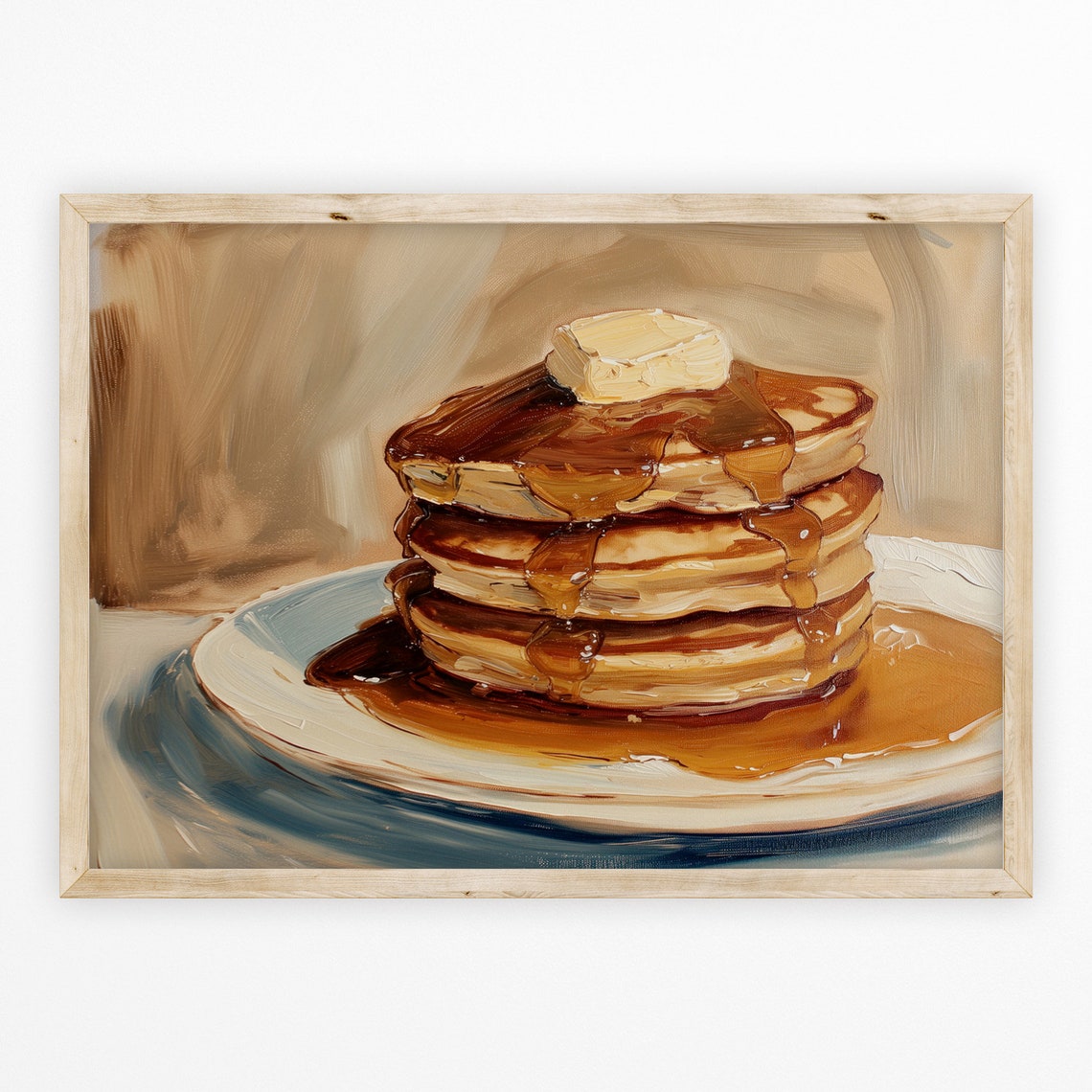 Kitchen Still Life Painting | Stack of Pancakes With Maple Syrup Wall ...