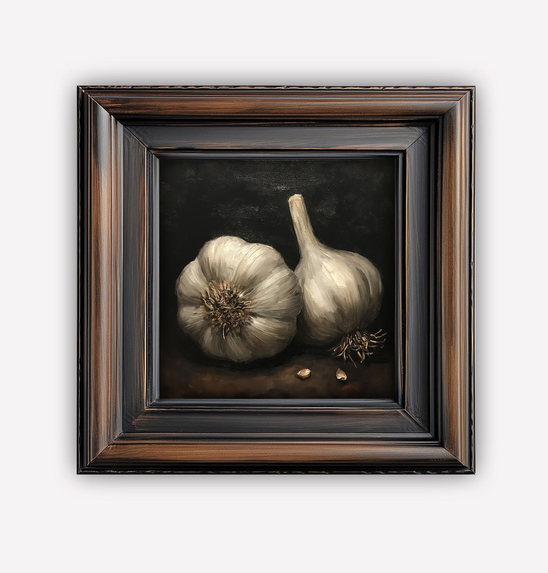 Kitchen Still Life Painting | Garlic Wall Art | Kitchen Food Oil ...