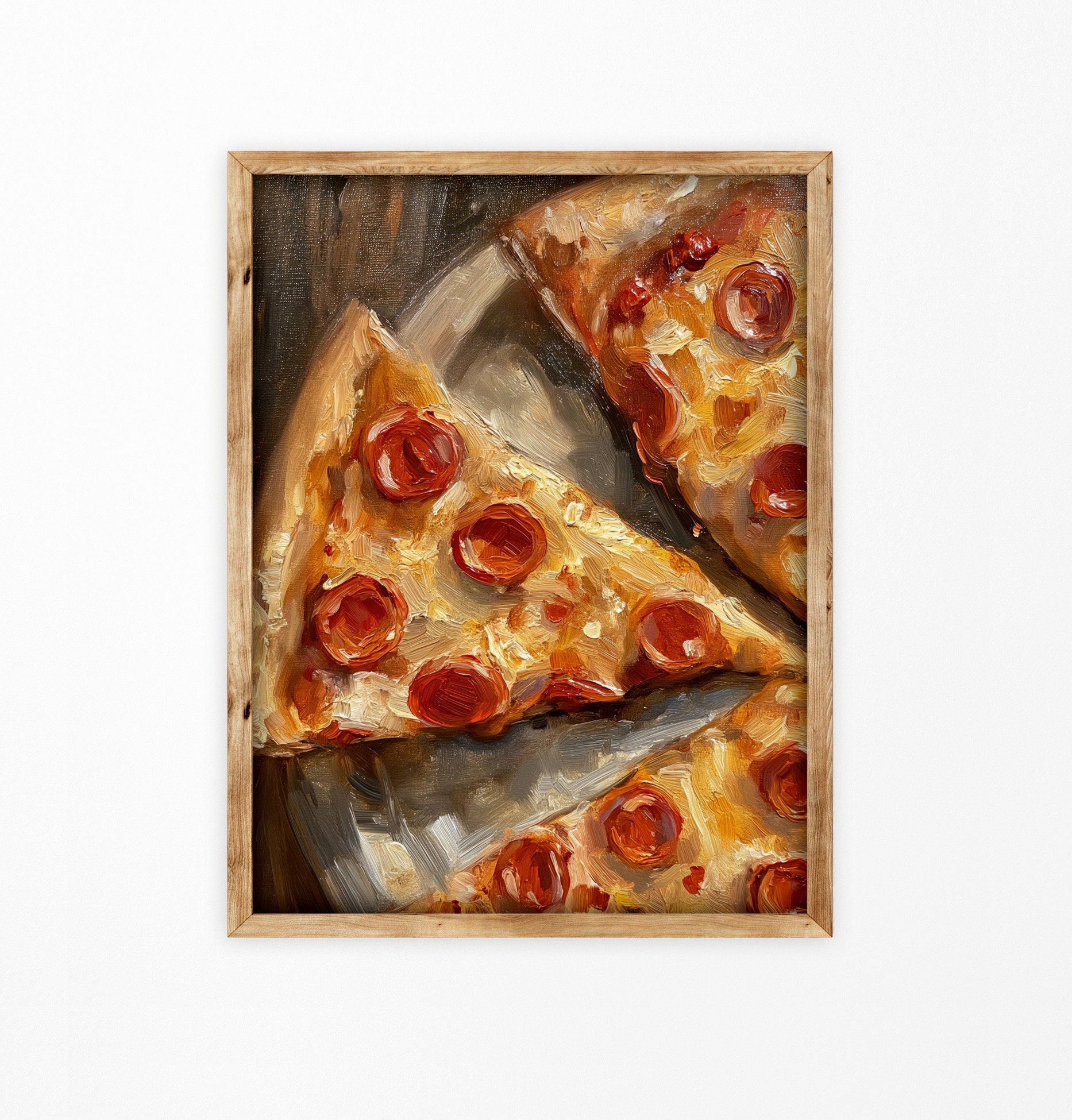 Kitchen Still Life Painting | Pizza Wall Art | Restaurant Kitchen Food ...