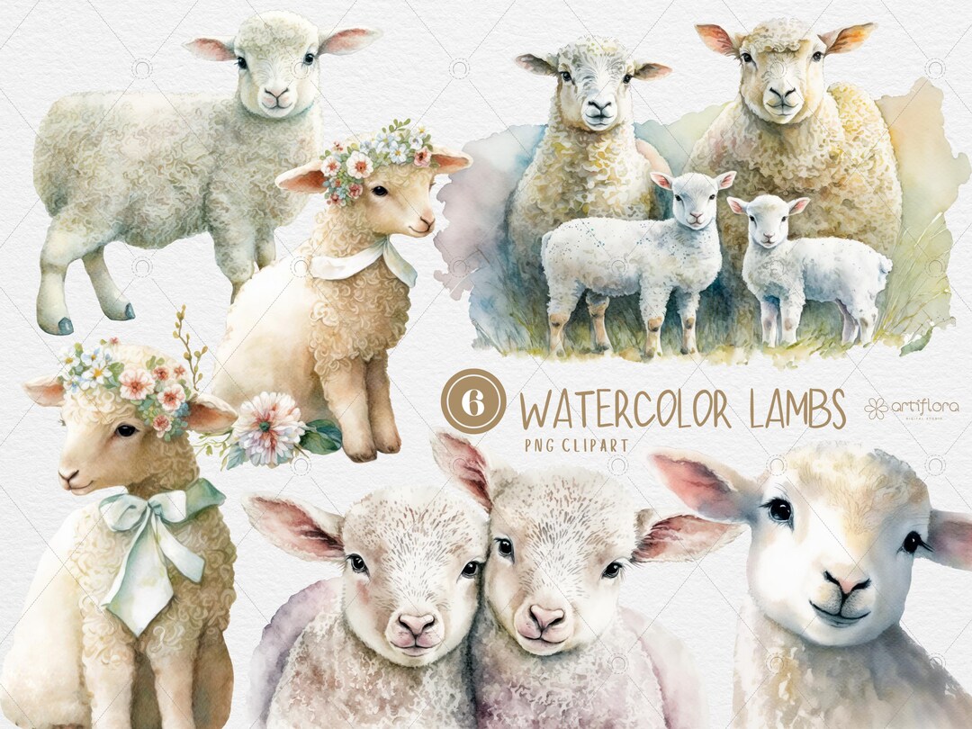 Watercolor Spring Easter Cute Lamb Sheep Clipart, Spring Easter ...