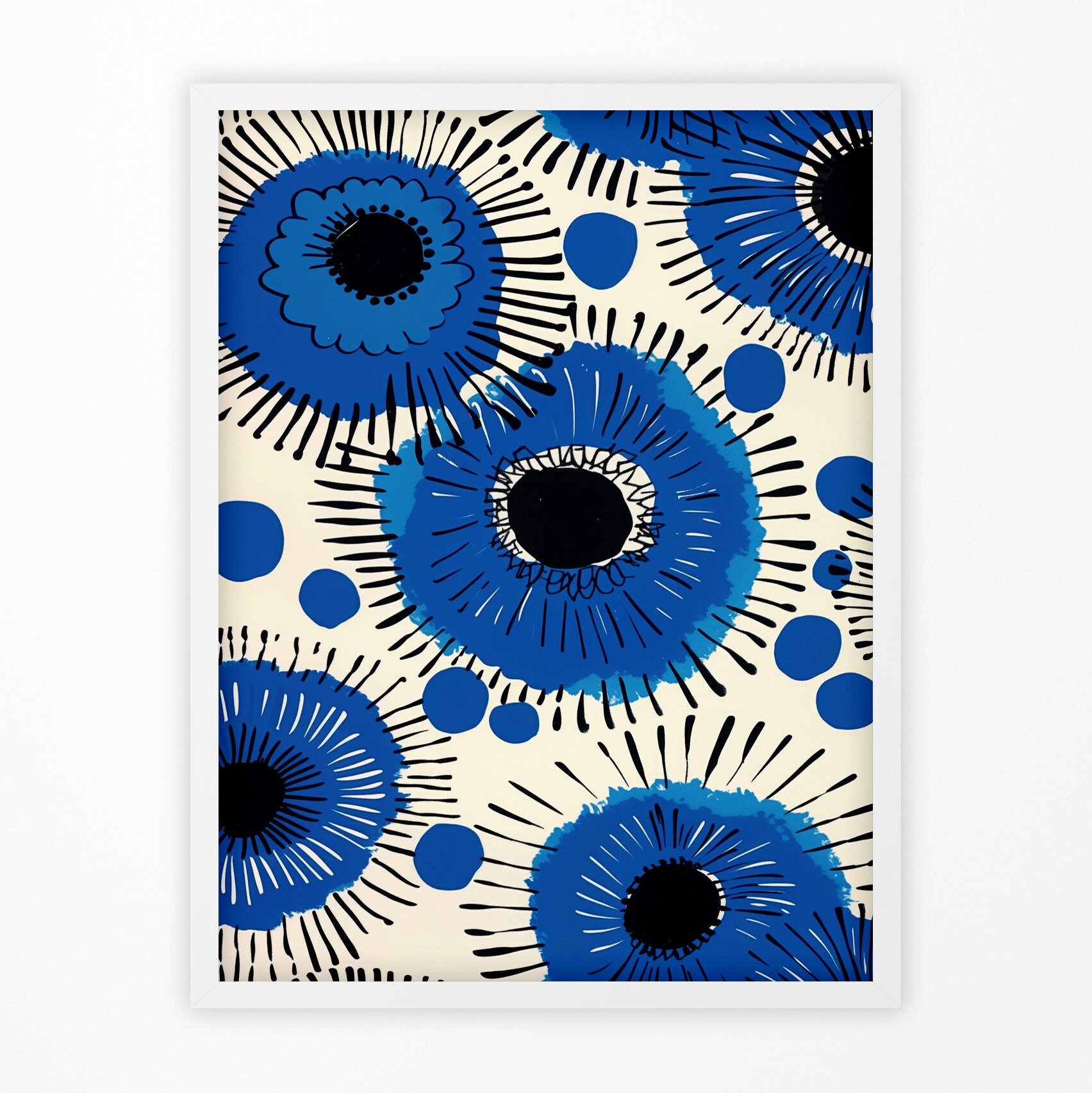 Printable Blue Circles Modern Art, Blue Circles, Minimalist, Aesthetic ...