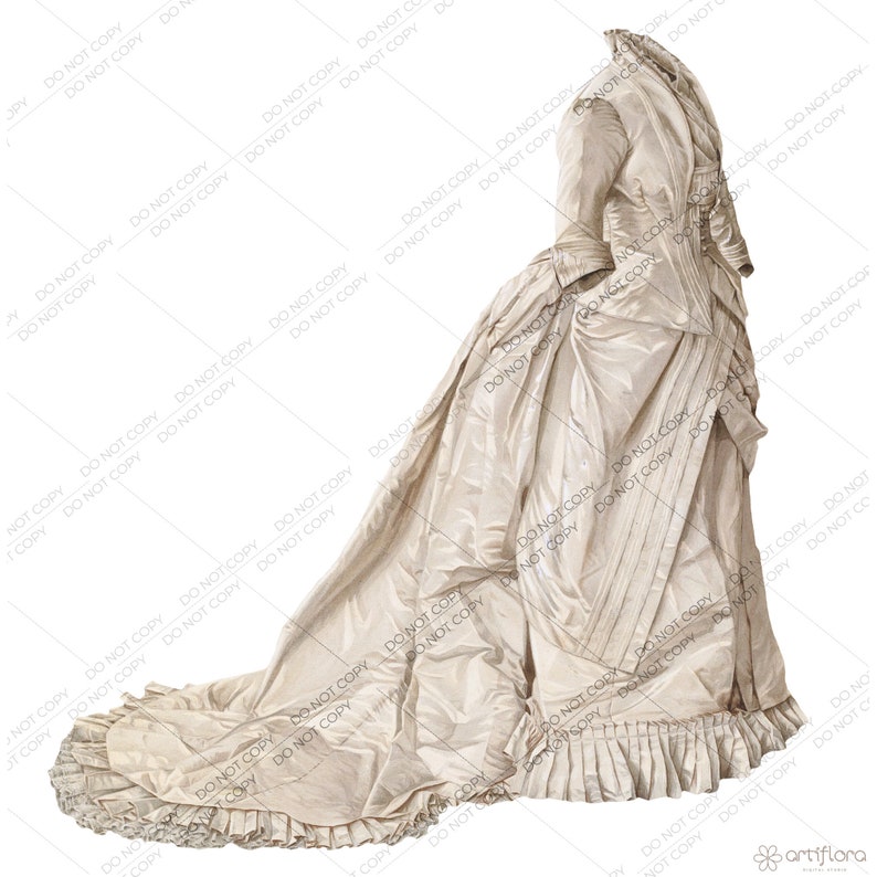 Watercolor Victorian Dresses Clipart Vintage Fashion Clipart Etsy