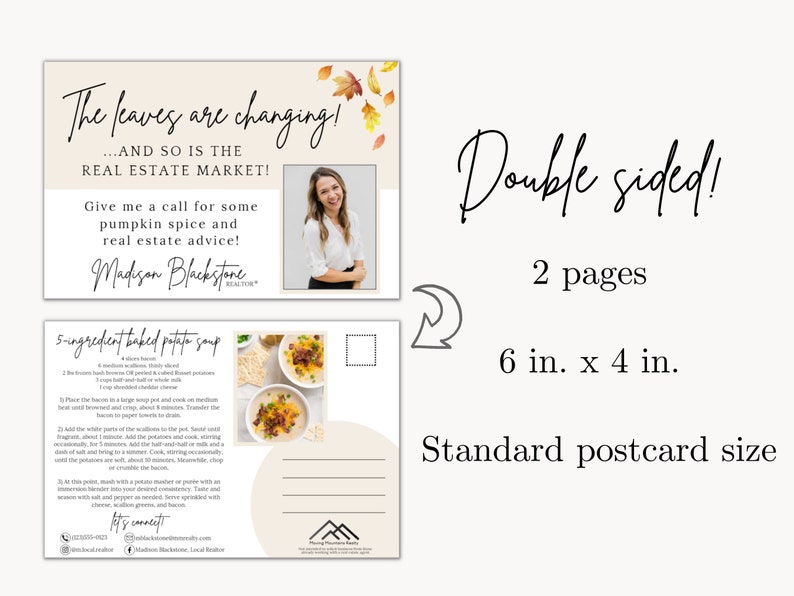 Fall Theme Real Estate Postcard Marketing for Realtors and Real Estate ...