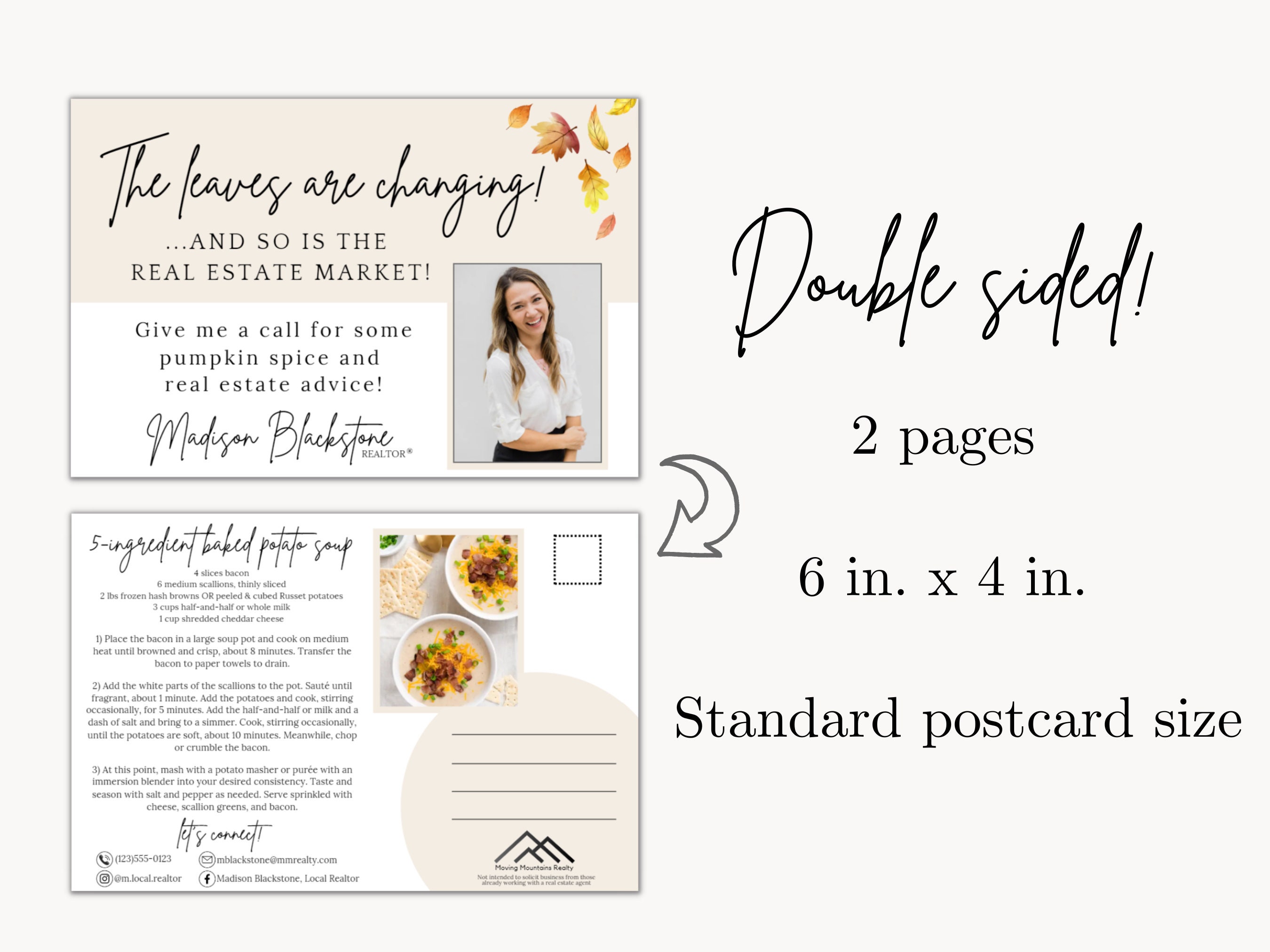 Fall Theme Real Estate Postcard Marketing for Realtors and Real Estate ...