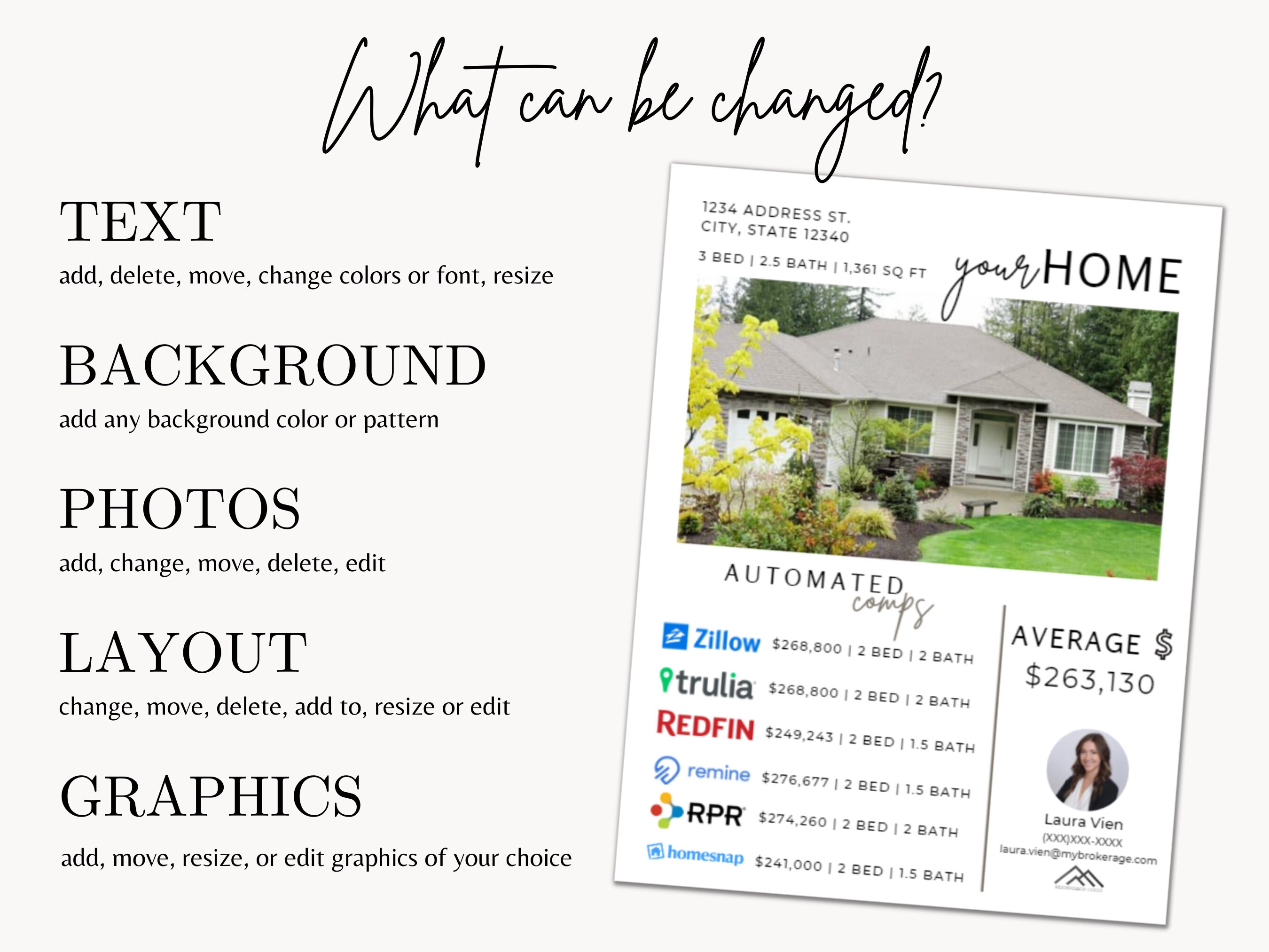 Real Estate Automated Valuation Flyer Template for Realtors (canva ...