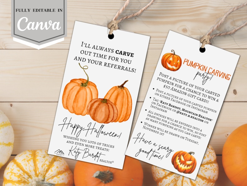 Pumpkin Carving Contest Halloween Fall Pop by Tag for Realtors and Real ...