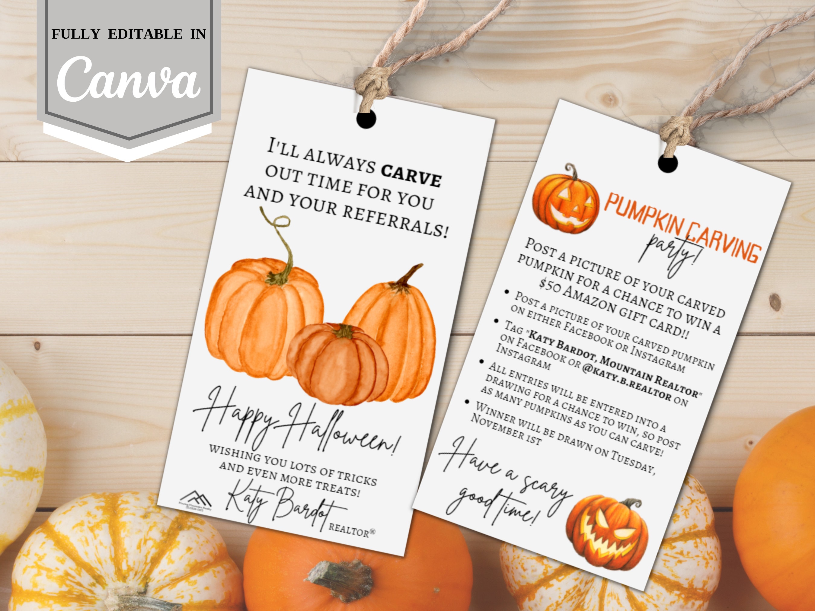 Pumpkin Carving Contest Halloween Fall Pop by Tag for Realtors and Real ...