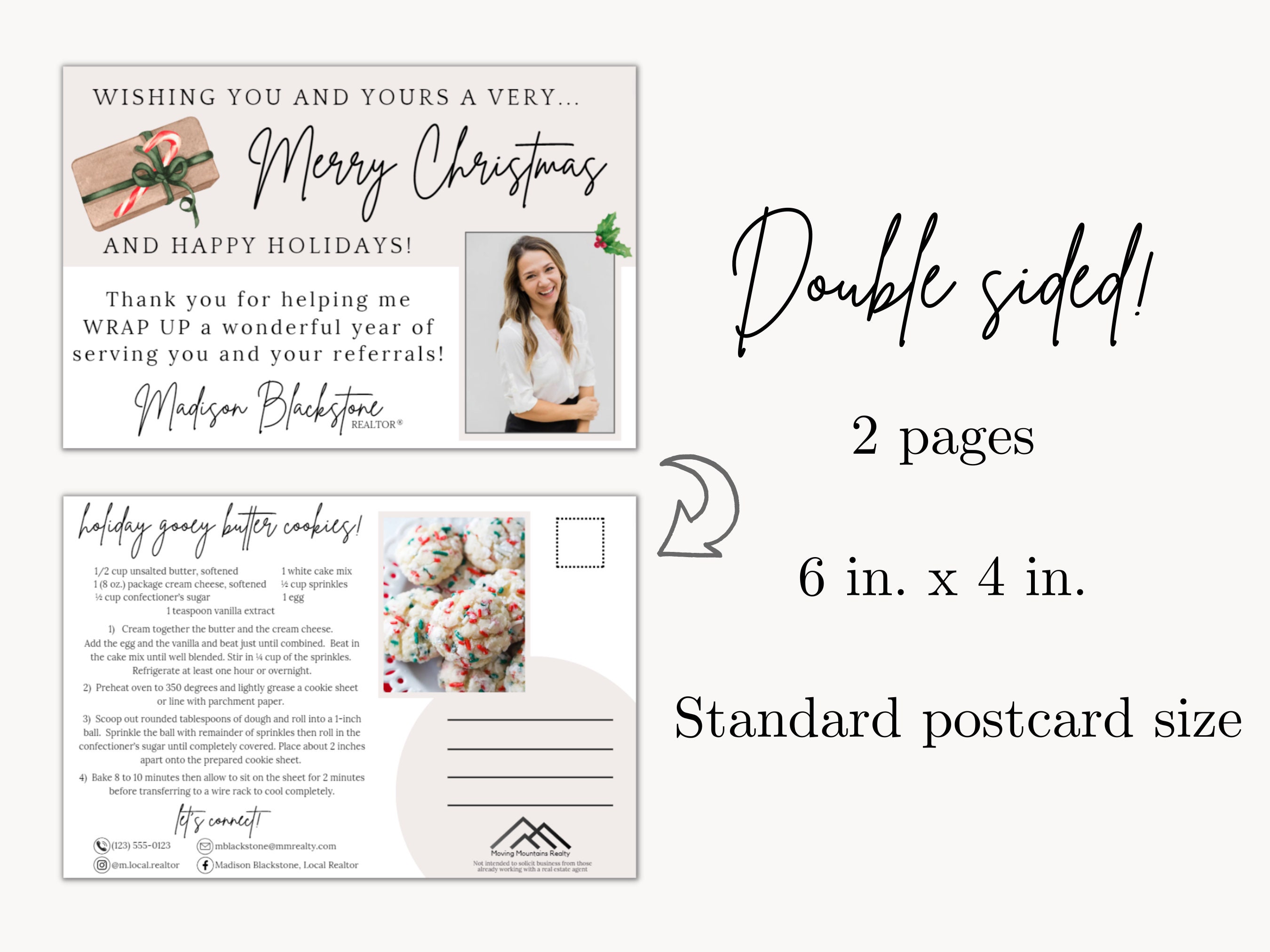 Christmas Holidays Theme Real Estate Postcard Marketing Realtors & Real ...