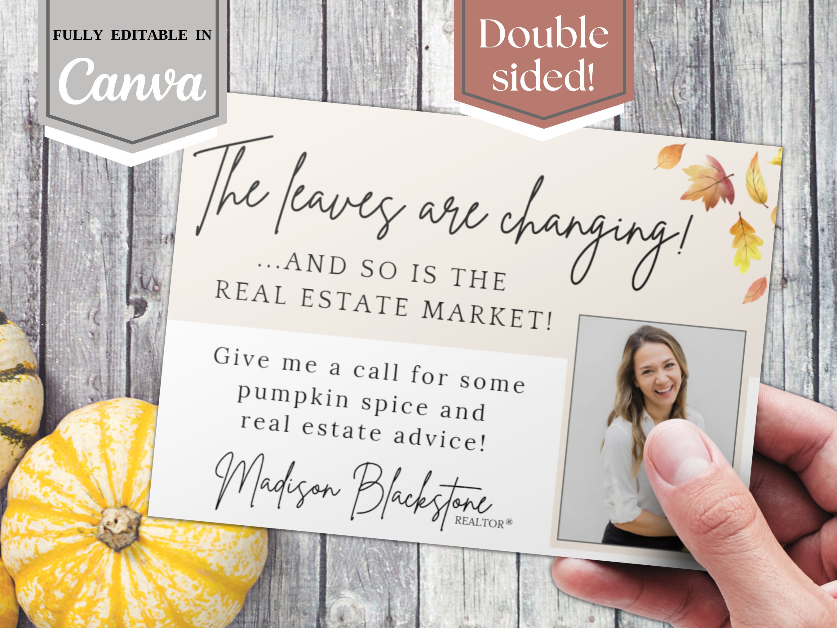 Fall Theme Real Estate Postcard Marketing for Realtors and Real Estate ...