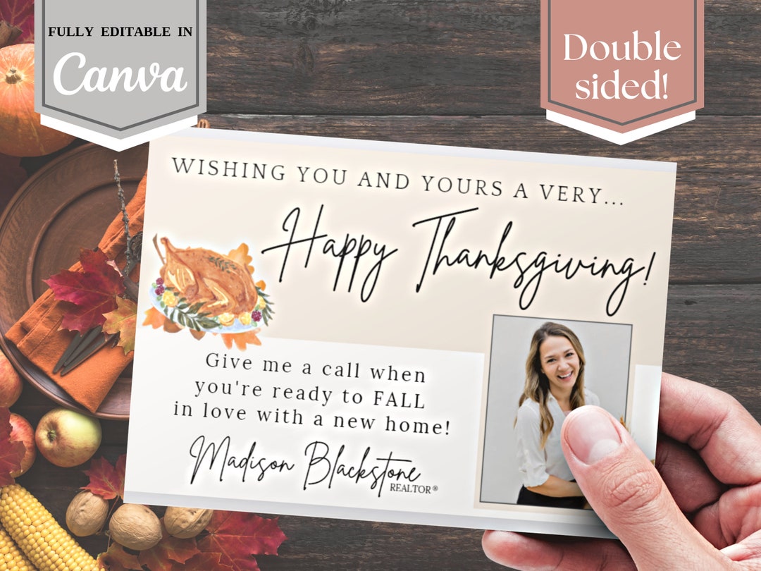 Thanksgiving Theme Real Estate Postcard Marketing Realtors & Real ...
