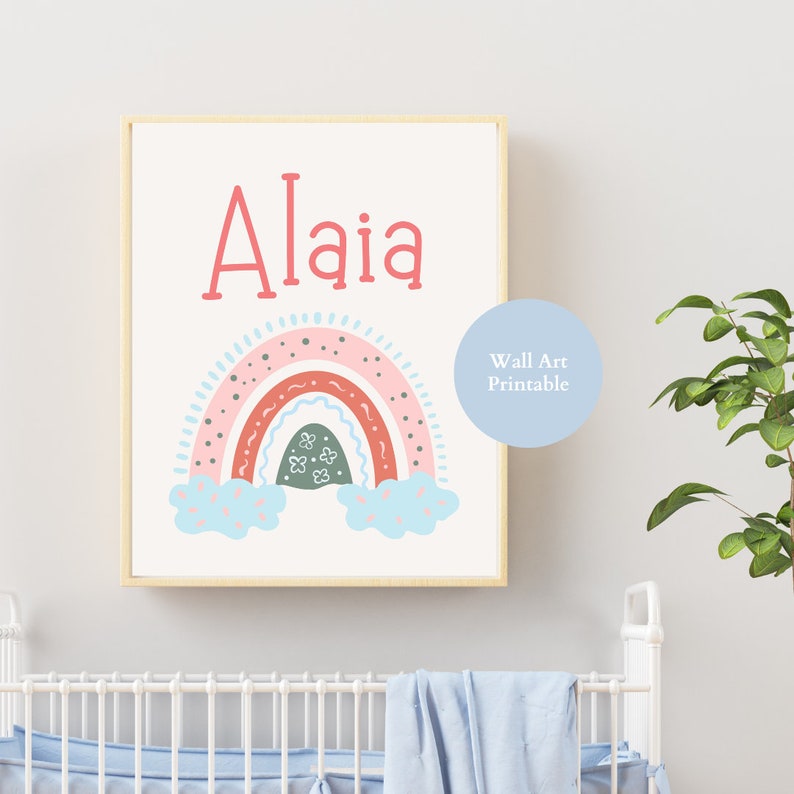 Alaia, Girl Name PRINTABLE Wall Art, Nursery Decor, Kids Room Decor ...