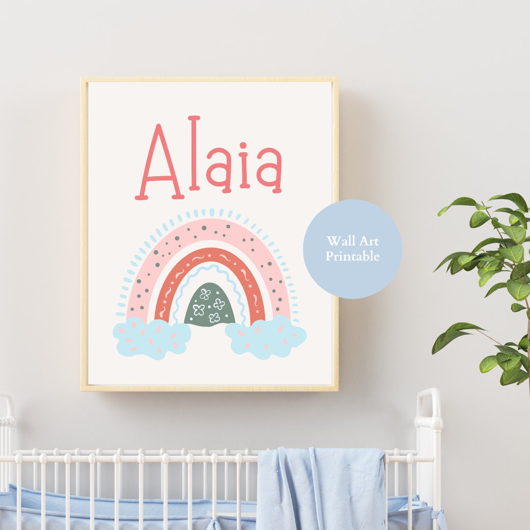 Alaia, Girl Name PRINTABLE Wall Art, Nursery Decor, Kids Room Decor ...