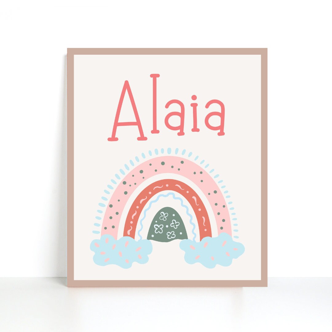 Alaia, Girl Name PRINTABLE Wall Art, Nursery Decor, Kids Room Decor ...