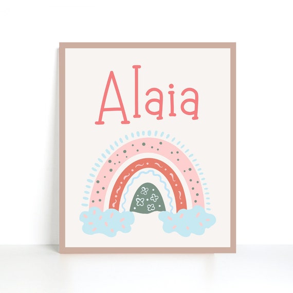 Alaia Girl Name PRINTABLE Wall Art Nursery Decor Kids Room - Etsy