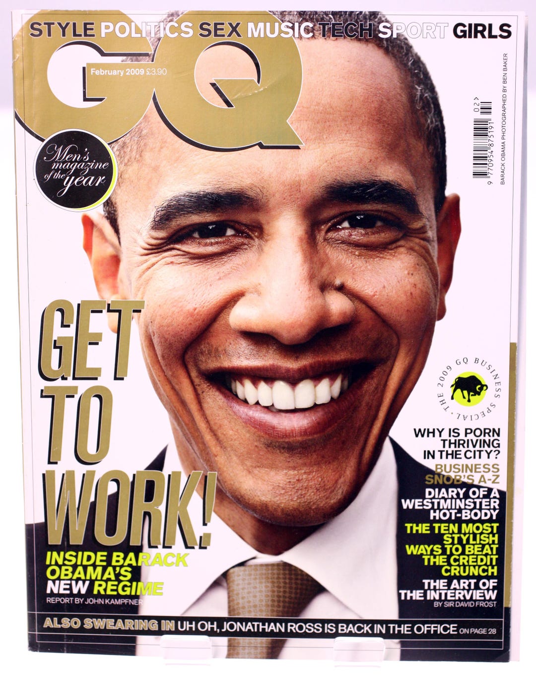 GQ Magazine February 2009-barack Obama Cover-get to Work Issue-new ...