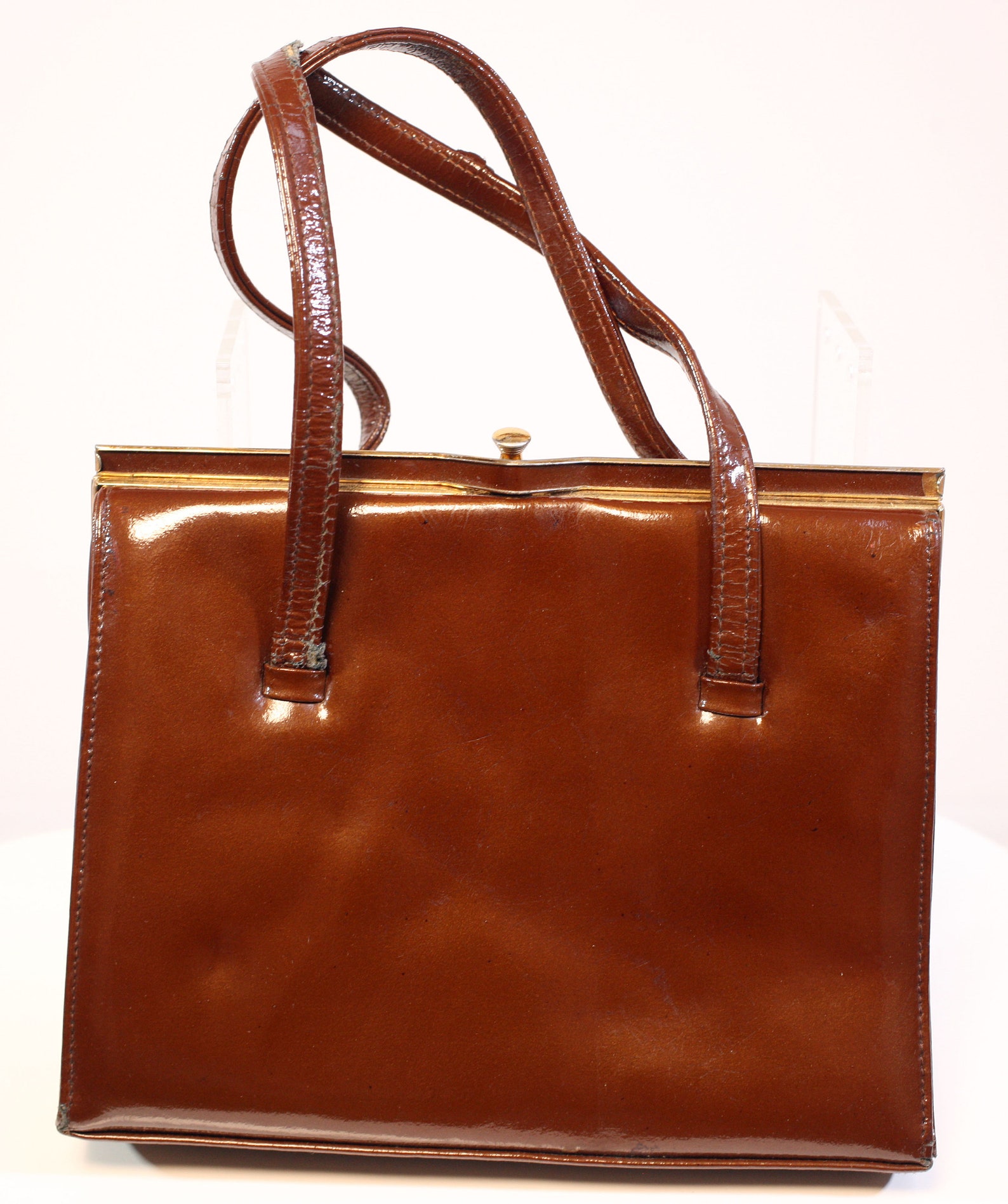 Alligator Ladies Vintage British Made Brown Patent Leather - Etsy