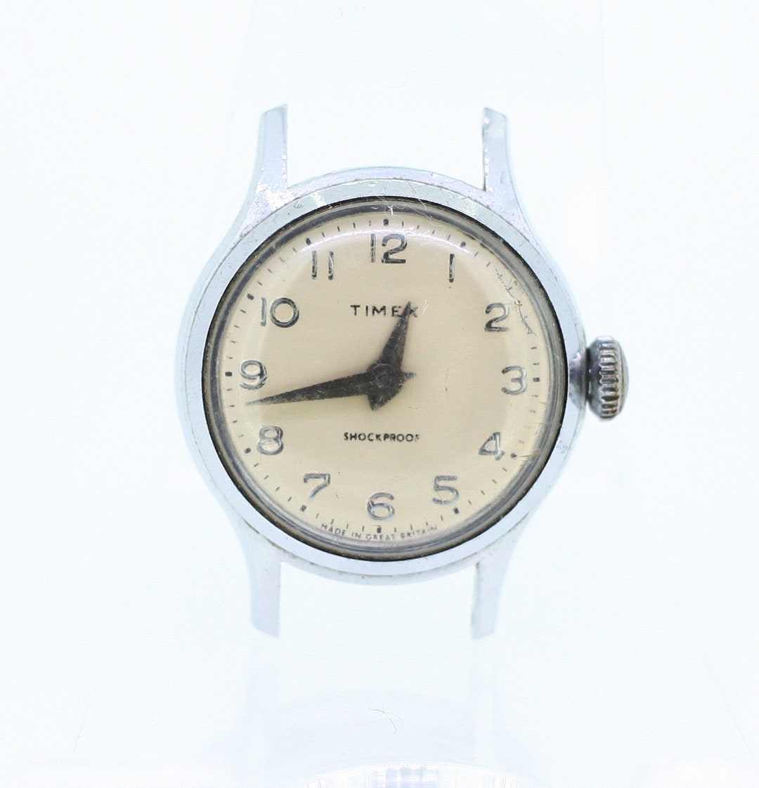 Timex 8l 'shockproof' Vintage Watch Head-no Band-arabic Dial-needs ...