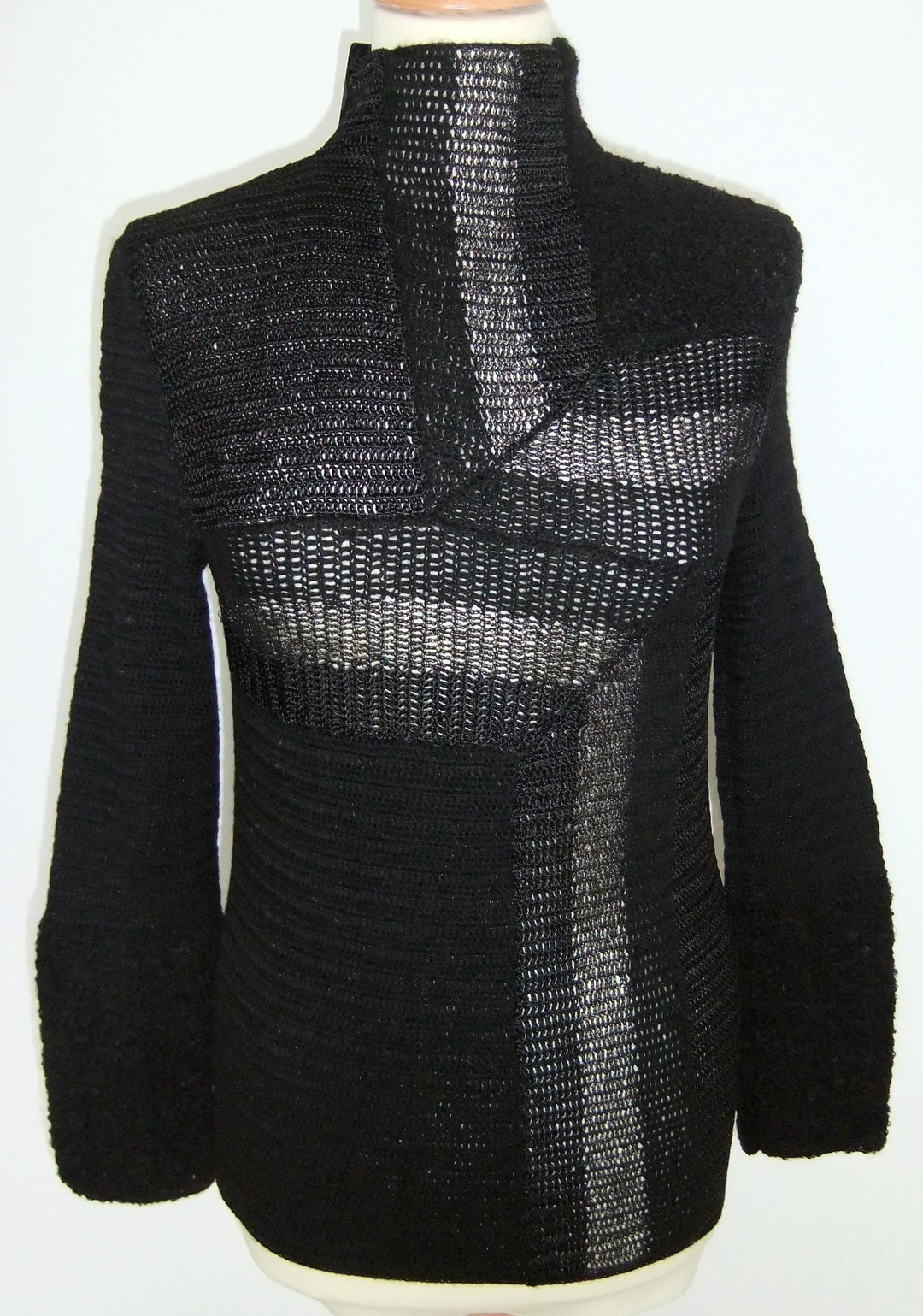 Calvin Klein 'larry' Ladies Vintage Black Wool-blend Sweater (size ...