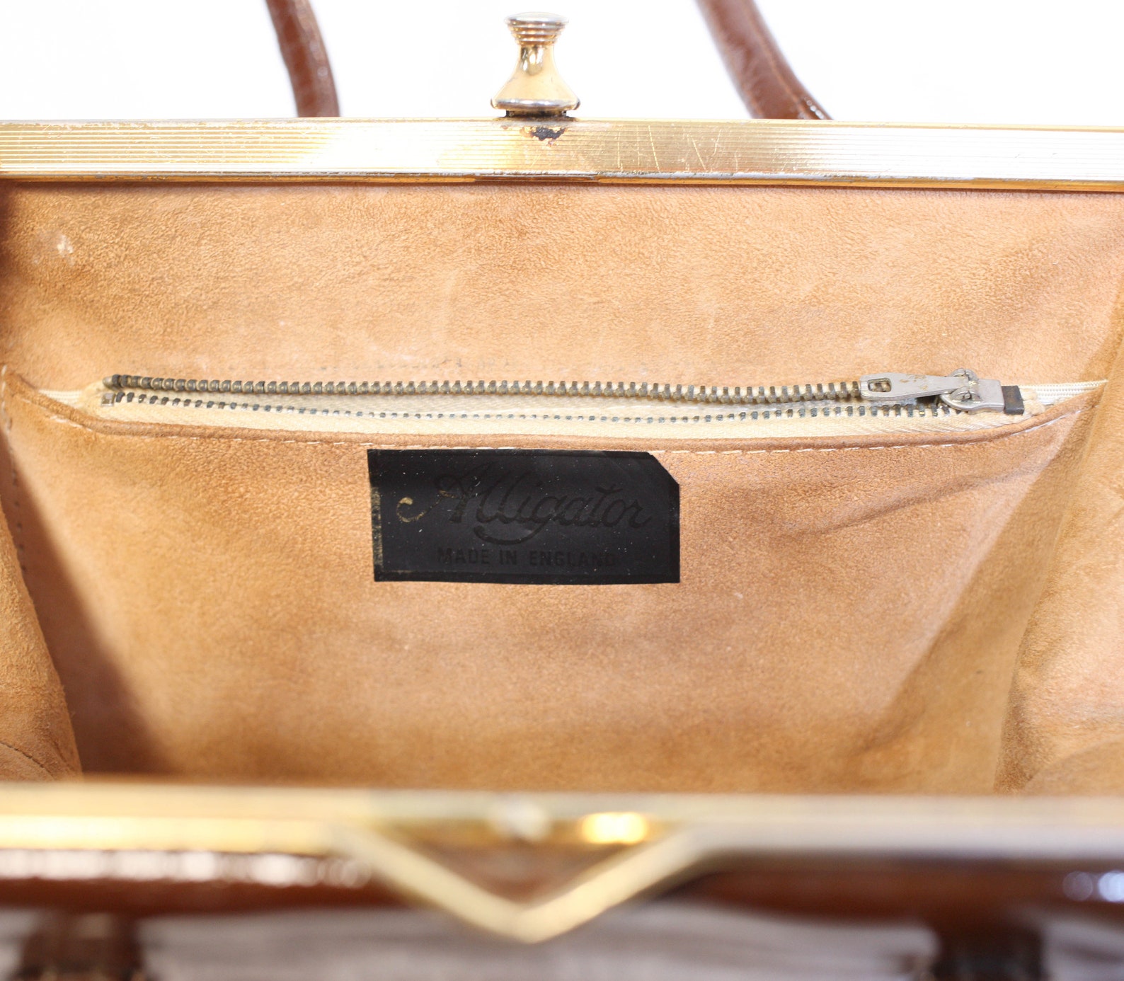 Alligator Ladies Vintage British Made Brown Patent Leather - Etsy