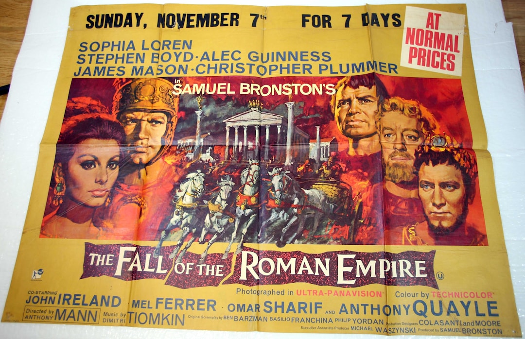 The Fall of the Roman Empire Movie Poster-original Quad Poster Circa ...
