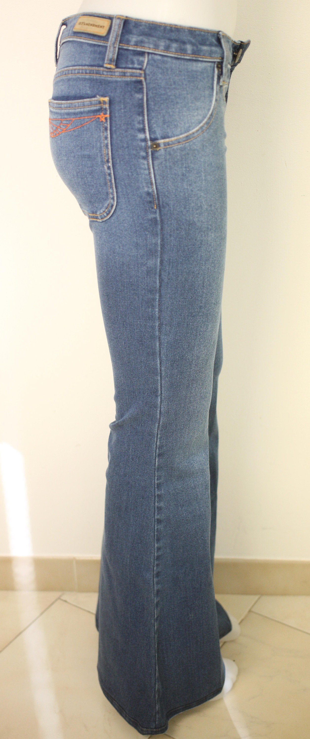 18th Amendment 'harlow' Ladies Vintage Blue Denim Flared Jeans-waist 24 ...