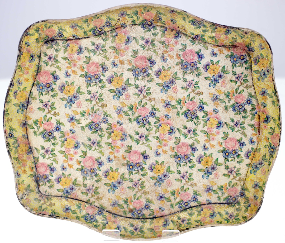 Antique British Made Bakelite Serving Tray With Floral Decorative ...