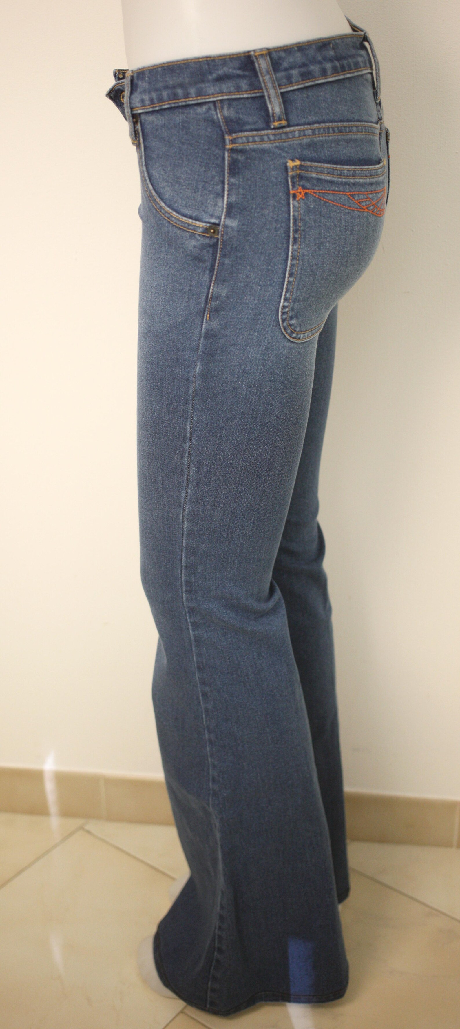 18th Amendment 'harlow' Ladies Vintage Blue Denim Flared Jeans-waist 24 ...