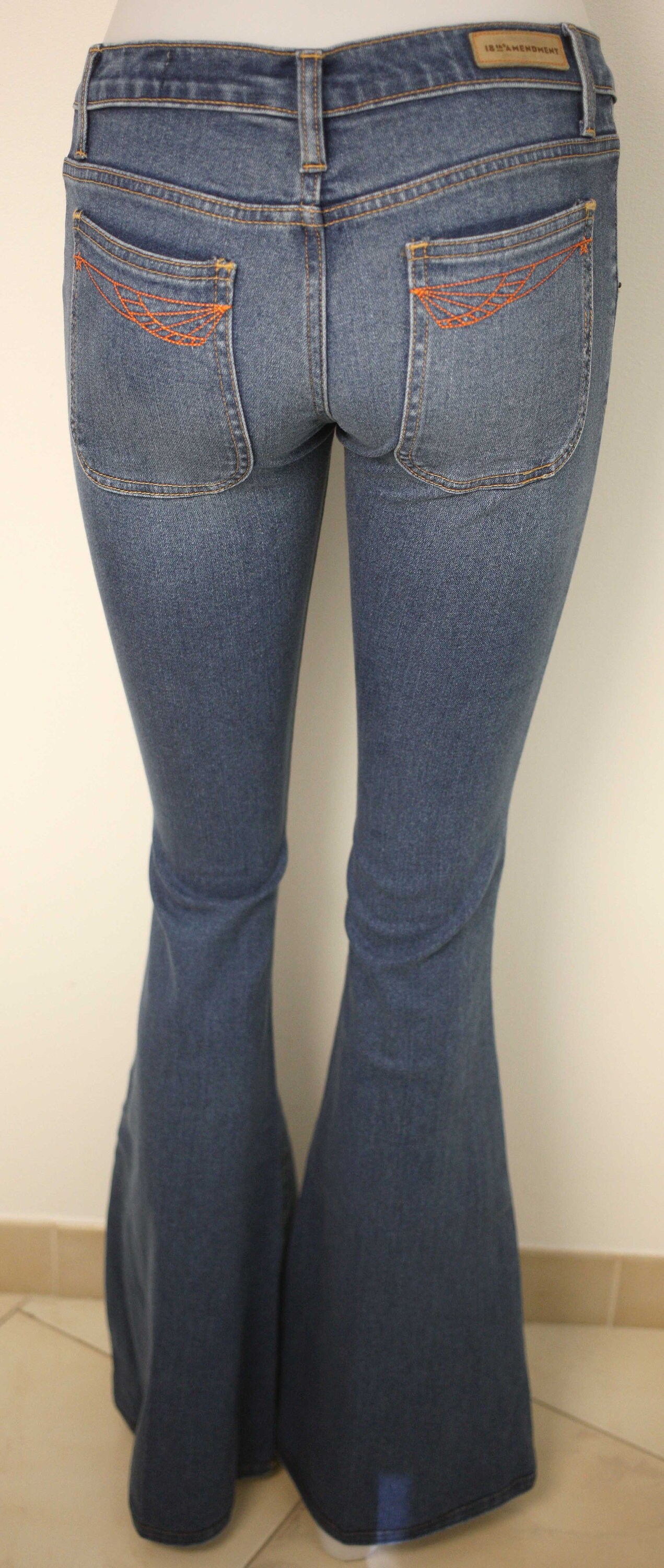 18th Amendment 'harlow' Ladies Vintage Blue Denim Flared Jeans-waist 24 ...