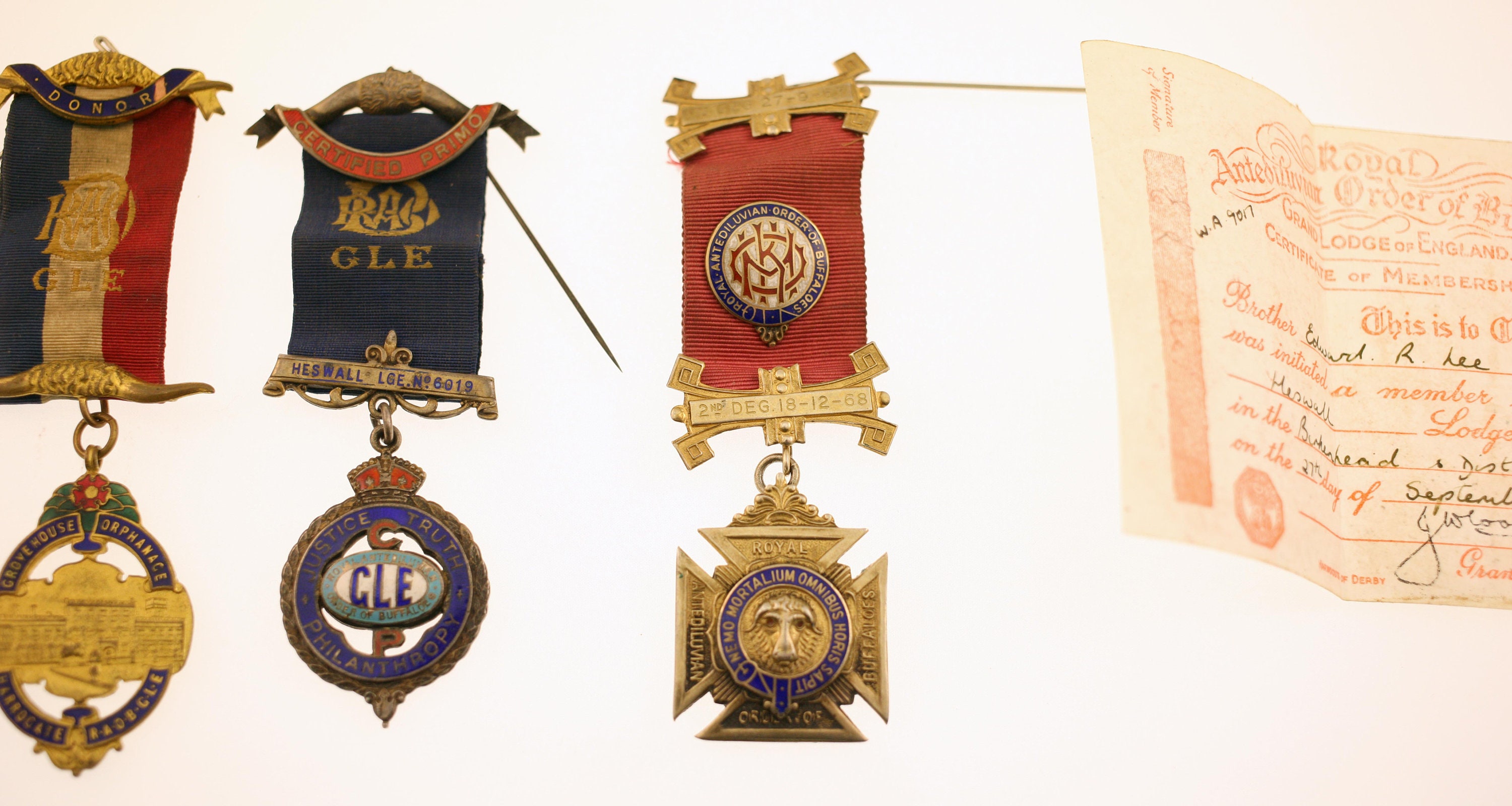 British Vintage Antediluvian Order of Buffaloes Medal Bundle-8 Medals-3 ...