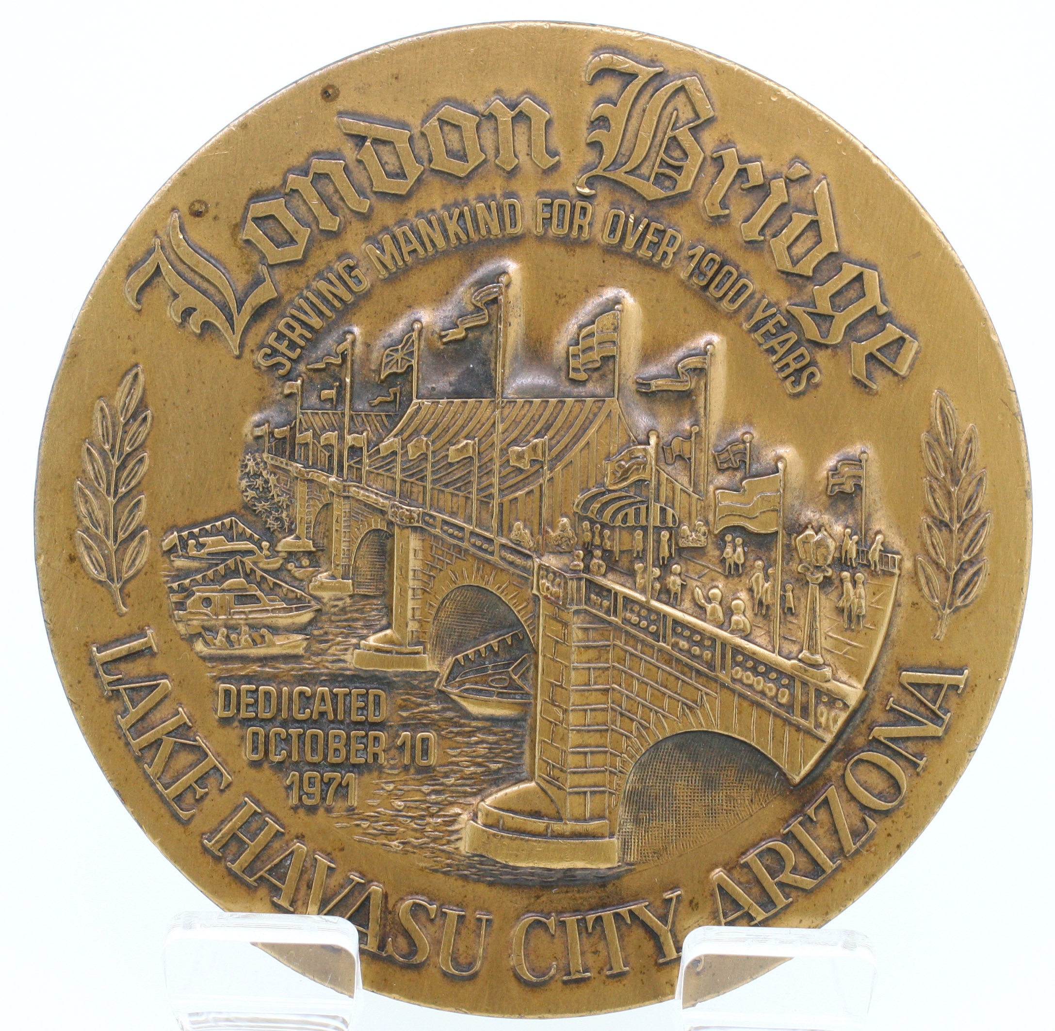 London Bridge Brass Metal Table Medal Dedicated to Lake Havasu City in ...
