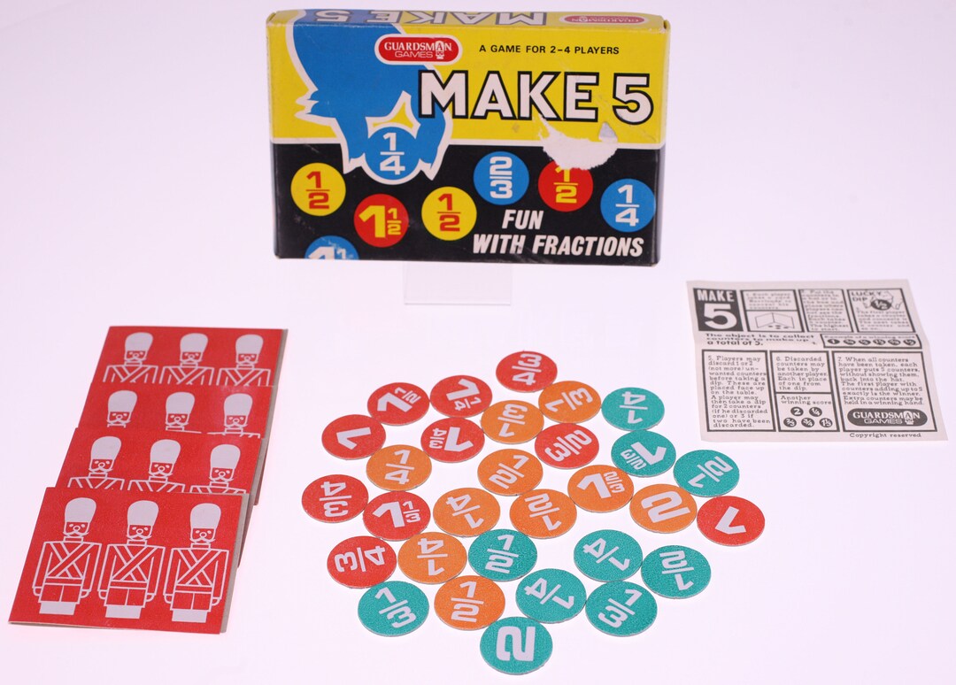 Make 5 'fun With Fractions' Vintage Game by Guardsman-made in Uk-circa ...