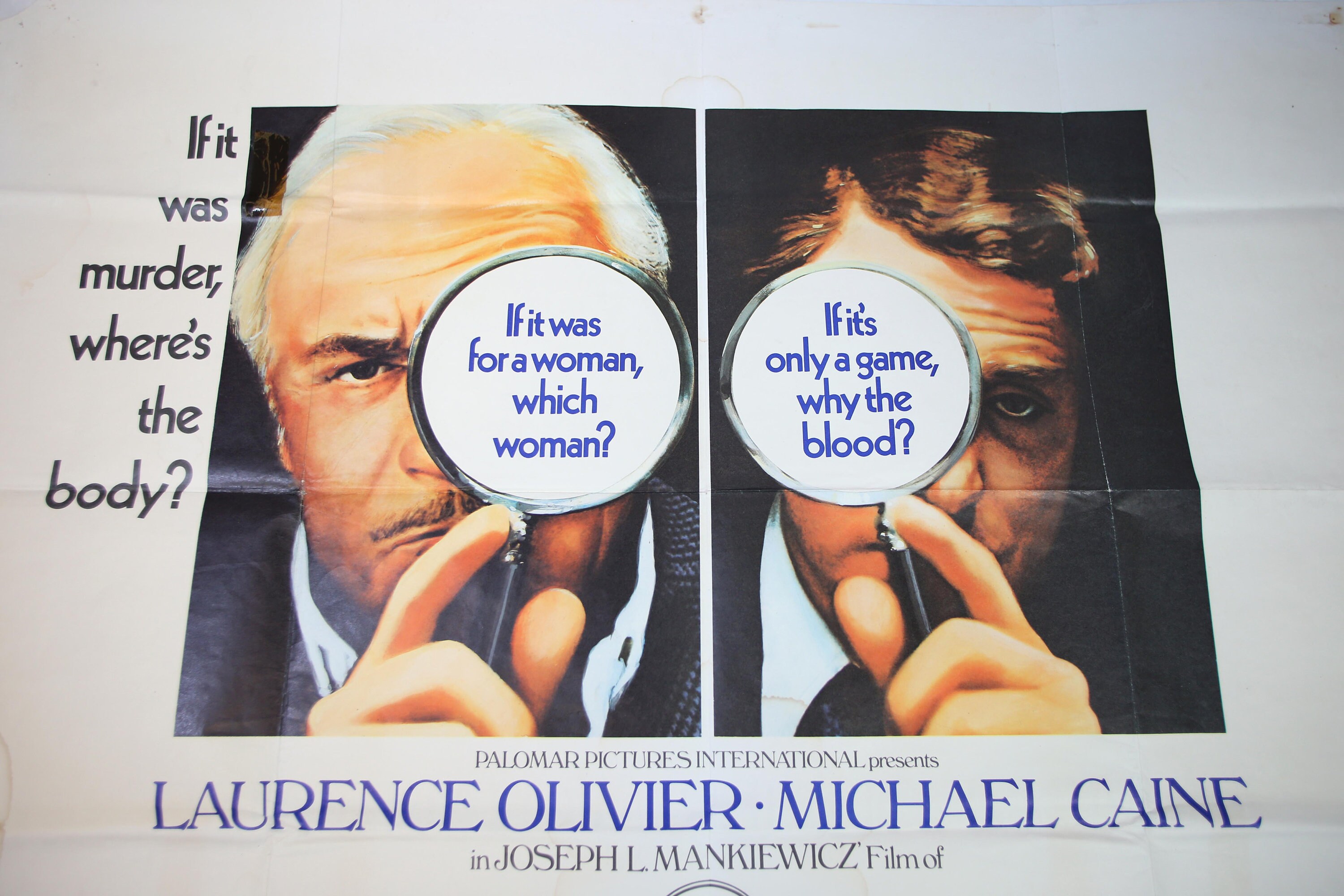 Movie Poster 'sleuth' Original 1972 Release With Michael Caine and Sir ...
