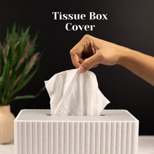 Tissue Box Cover With Vertical Lines With Tray, 3D Printed - Etsy