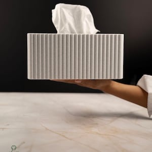 Tissue Box Cover With Vertical Lines With Tray, 3D Printed - Etsy