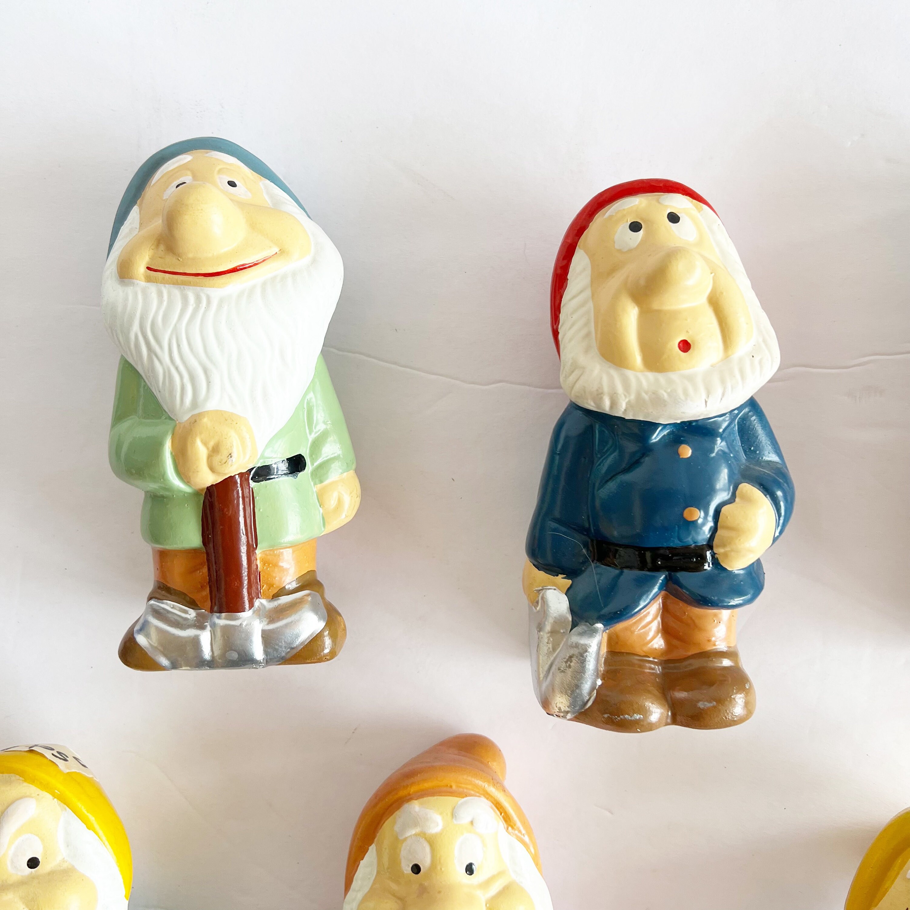 DISNEY 7 Dwarfs Chalkware Vintage MCM Set of Figures Garden Decor ...