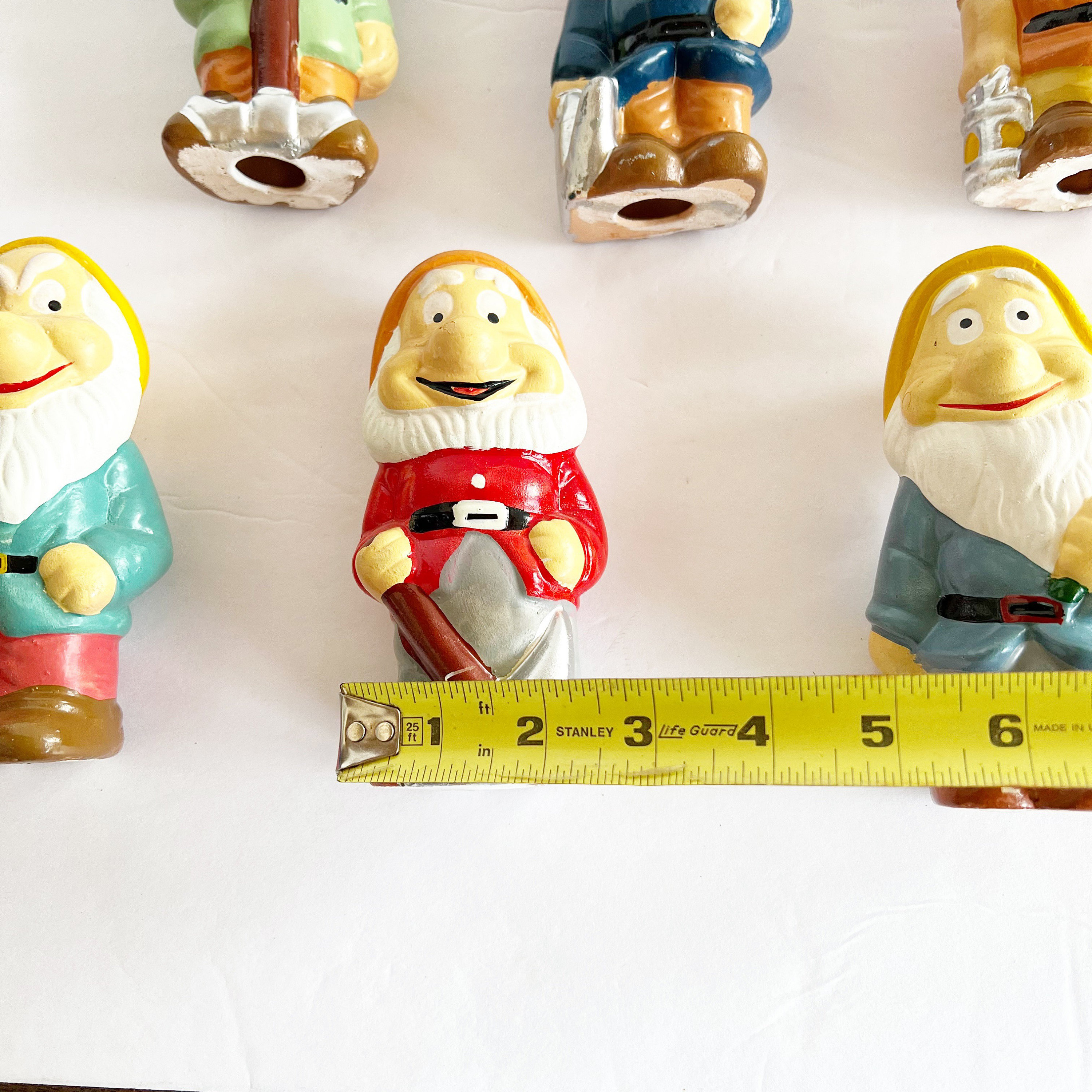 DISNEY 7 Dwarfs Chalkware Vintage MCM Set of Figures Garden Decor ...